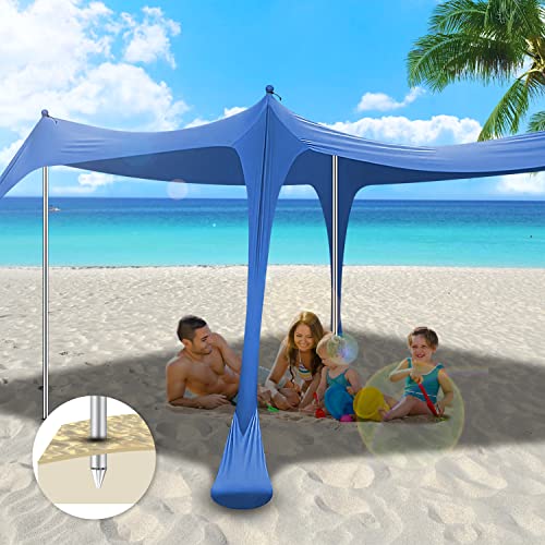 Pop Up Beach Tent Umbrella – 10FT X 10FT Sun Shade Shelter,Lycra UPF50+ Beach Canopy Sun shelter Shade,Outdoor Tent Shade with Sand Shovel,Christmas Greeting Card is The Best Wish to Your Lover