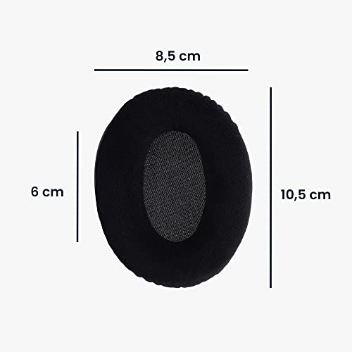 kwmobile 2X Earpad Compatible with Kingston HyperX Cloud II Gaming - Replacement Velour Earpad Cushion for Headphones - Black