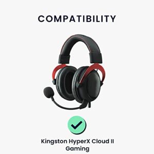 kwmobile 2X Earpad Compatible with Kingston HyperX Cloud II Gaming - Replacement Velour Earpad Cushion for Headphones - Black