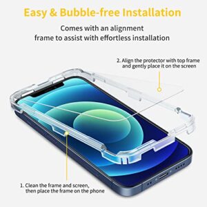 UNBREAKcable 3-Pack Screen Protector for iPhone 12 / iPhone 12 Pro, Double Shatterproof Tempered Glass [Easy Installation] [9H Hardness] [99.99% HD Clear] [Case Friendly] for iPhone 6.1 inch