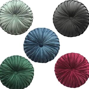 BESPORTBLE Round Floor Pillow Velvet Cushion Couch Pumpkin Throw Pillow for Home Sofa Chair Bed Car Decor (Blue)