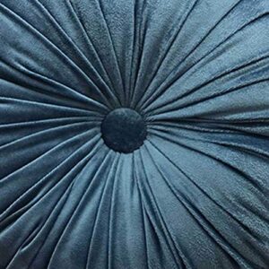 BESPORTBLE Round Floor Pillow Velvet Cushion Couch Pumpkin Throw Pillow for Home Sofa Chair Bed Car Decor (Blue)