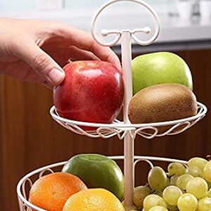 KLEVERISE 3 Tier Fruit Basket Bowl - Heavy Duty Metal Fruit Stand Holder for Cup Cake, Black