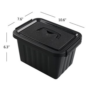 Parlynies Plastic Storage Container Bin with Secure Lid and Latching Buckles, 6 Pack, 7 Qt.