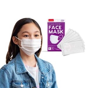 IRIS USA Individually Wrapped Kids' 7 Piece Earloop Face Mask, Premium 3Ply Masks, Breathable, Comfortable, Soft Stretchable Earloops, Soft on Skin, 3 Layer Construction for High Protection, White