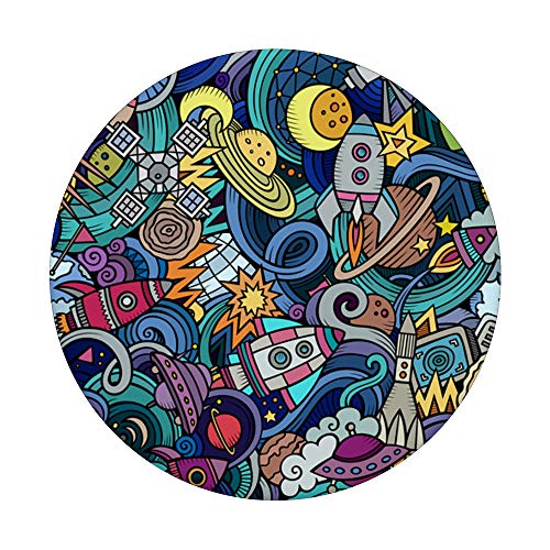 Street Art Galaxy Pattern - Urban Spacecrafts And Planets PopSockets Swappable PopGrip