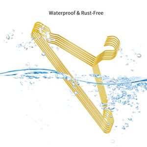 Nature Smile 17 Inches Shiny Gold Metal Clothes Hanger, Coat Hanger, Suit Hanger, Dress Hanger with Big Notches Pack of 10,Gold