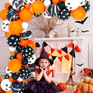 Halloween Balloon Arch Garland Kit, 103pcs 16" BOO Fiol Balloons 12" 5" Horrible Ghost Eyeball Orange Black White Latex Balloons Garland for Halloween Day Decorations Halloween Party Supplies