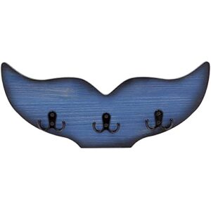 Whale Tail Wall Hook for Nursery, Nautical Home Decor (15.5 x 6.75 x 1 in, Blue)