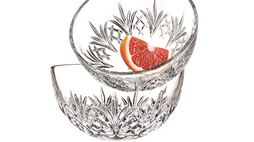 Godinger Bowl Set - Crystal Mini Prep Bowls, Dip, Dessert, Bar Snack Dish Bowls - 5oz, Set of 4