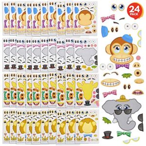 artcreativity make your own zoo sticker assortment, set of 24 sheets, unique arts ‘n crafts activity supplies kit for kids, sticker prize, fun birthday party favor, goodie bag filler