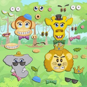 ArtCreativity Make Your Own Zoo Sticker Assortment, Set of 24 Sheets, Unique Arts ‘n Crafts Activity Supplies Kit for Kids, Sticker Prize, Fun Birthday Party Favor, Goodie Bag Filler