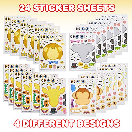 ArtCreativity Make Your Own Zoo Sticker Assortment, Set of 24 Sheets, Unique Arts ‘n Crafts Activity Supplies Kit for Kids, Sticker Prize, Fun Birthday Party Favor, Goodie Bag Filler