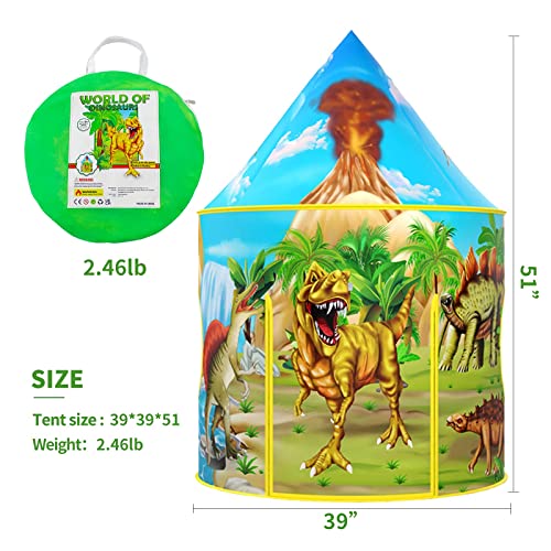 Dinosaur Kids Tent Pop Up Play Tent for Kids, Extraordinary Dinosaur Toys & Gifts for Kids Boys & Girls, Playhouse for Children Indoor and Outdoor Games (Dinosaur Tent)