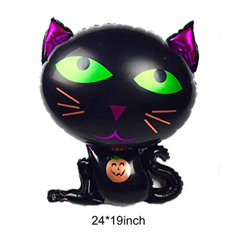 6 Pcs Large Halloween Foil Balloons Black Spider Cat Bat Pumpkin Skull Balloon Decoration Party Supplies