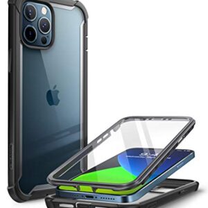 i-Blason Ares Case for iPhone 12 Pro Max 6.7 inch (2020 Release), Dual Layer Rugged Clear Bumper Case with Built-in Screen Protector (Black)