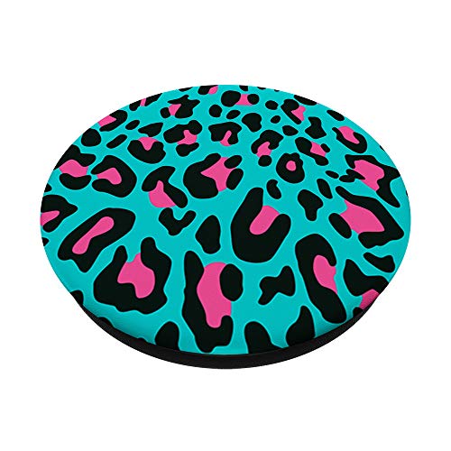 Ruby Pink Black Blue Leopard Print Cheetah Animal Pattern PopSockets Swappable PopGrip