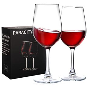 paracity wine glasses, christmas gift, crystal clear glass, long stem wine glass for red and white wine - 10 oz (set of 2), mother's day gift