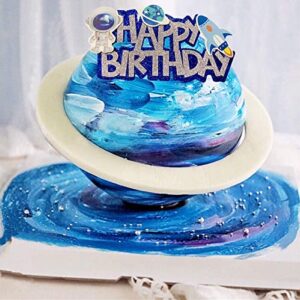 JeVenis Space Birthday Cake Topper Space Birthday Cake Decoration Space Cupcake Decoration Rocket Cake Decoration Astronaut Cake Decoration