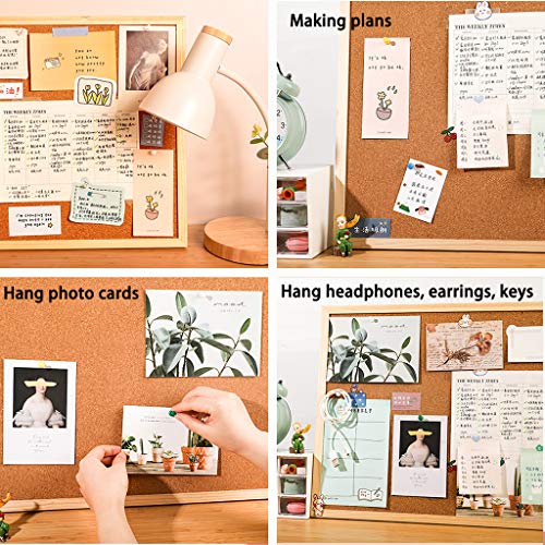 Cork Board Photo Wall, Dormitory Notes Board Message Board, Wall-Mounted Pushpin Bulletin Board Display Board, 40 x 60 cm