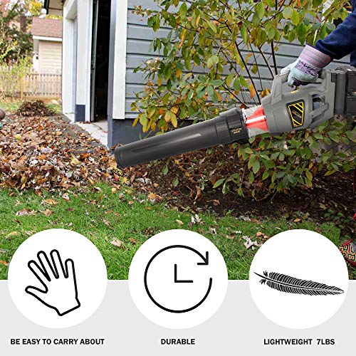 Koreyosh Cordless Leaf Blower 40V Electric Leaf Blower with Battery & Charger,Powerful Lawn Sweeper for Leaf Blowing,Dust Cleaning,Variable Speed