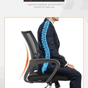 BestOffice Ergonomic Desk Mid-Back Mesh Computer Lumbar Support Comfortable Executive Adjustable Rolling Swivel Task Chair with Armrests(Black)