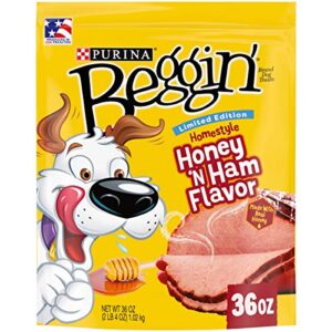 purina beggin’ limited edition adult dog treats, homestyle! honey n’ ham flavor - 36 oz. pouch