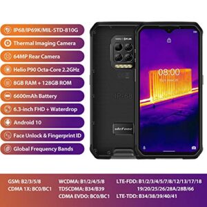 Ulefone Rugged Smartphone, Armor 9 with Endoscope, FLIR Thermal Imaging Camera, Endoscoped Supported, Helio P90 8GB + 128GB Android 10, 64MP Camera, 6600mAh, 6.3' FHD+ Screen, NFC, OTG, US Version