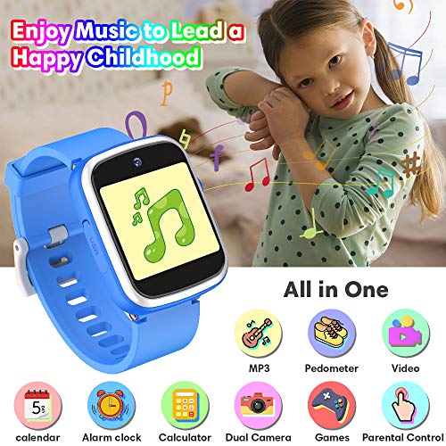 KeBuLe Kids Watch Educational Electronic Toys Touch Screen Smart Watch Toys for 5-10 Year Old Boys Girls Toddler Watch HD Dual Camera Watch Birthday for Kids USB Charging