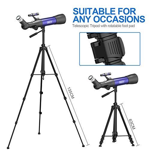 Emarth Telescope for Adults, 70x500mm AZ Astronomical Refractor Interstellar Telesocpe for Beginners Adults, Scope with Tripod, Phone Adapter, Star Finder, STEM Gift, Blue