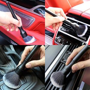 eFuncar Car Detailing Brush Kit - Auto Detail Brush Set Interior Exterior No Scratch Microfiber Detailing Supplies for Cleaning Air Vent Engine Bay Dashboard Seat Wheel(2 Pack)