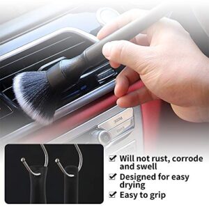 eFuncar Car Detailing Brush Kit - Auto Detail Brush Set Interior Exterior No Scratch Microfiber Detailing Supplies for Cleaning Air Vent Engine Bay Dashboard Seat Wheel(2 Pack)