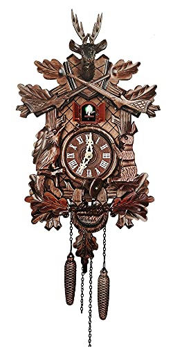 JoonieHouse Traditional Black Forest Cuckoo Clock, Newly Wood Coo Coo Clock Decorative Wall Clock with Pendulum and Chiming Function - Perfect Wall Clocks for Home Livingroom Decor