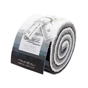 basicgrey grunge basics silver linings junior jelly roll 20 2.5-inch strips moda fabrics 30150jjrsl