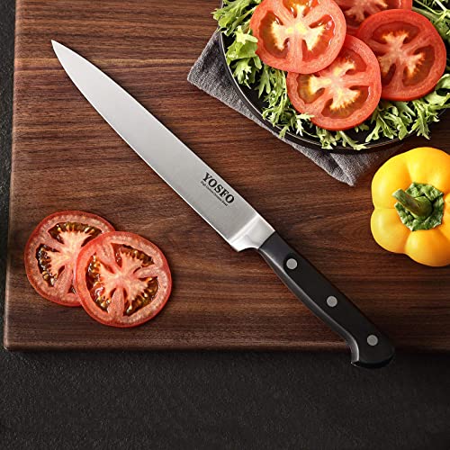 Carving Knife and Fork Set - 8 Inch Professional Meat Carving Knife Set 2 Piece Kitchen Carving Set,Ergonomic Grip, Home Gourmet BBQ Tool Cutlery Knives for Brisket, Meat, Roast, Ham and Turkey