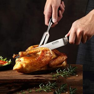 Carving Knife and Fork Set - 8 Inch Professional Meat Carving Knife Set 2 Piece Kitchen Carving Set,Ergonomic Grip, Home Gourmet BBQ Tool Cutlery Knives for Brisket, Meat, Roast, Ham and Turkey