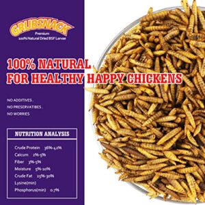 Zower 10 lbs Natural Meally Worms-Dried Black Soldier Fly Larvae,Rich-Protein Scratch Treats with Over 85X More Calcium Than Dried Mealworms for Chicken,Egg Laying hens,Birds,Amphibians and Reptiles