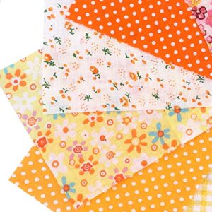 Konsait 100pcs Floral Cotton Fabric Patchwork, 4" x 4" (10cm x 10cm) Quilting Sewing Craft Fabric Bundles, Fat Squares Patchwork for DIY Sewing Decorative Fabric for Upholstery and Home Accents