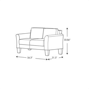 Celestia Microfiber/Microsuede 56.3" Flared Arms Loveseat