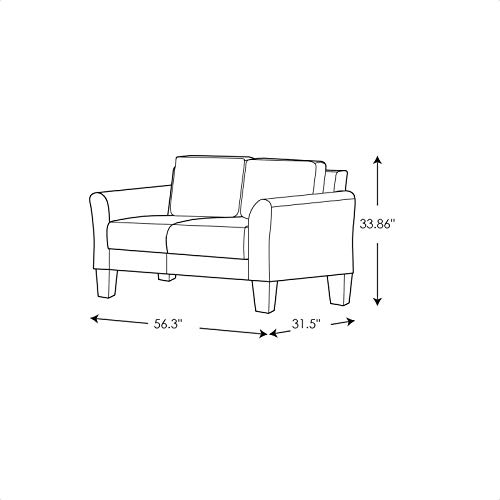 Celestia Microfiber/Microsuede 56.3" Flared Arms Loveseat