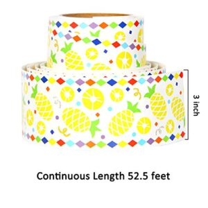 Youngever 52.5 ft Bulletin Board Borders for Classroom Decoration, Pineapple Summer Theme Straight Border Trim