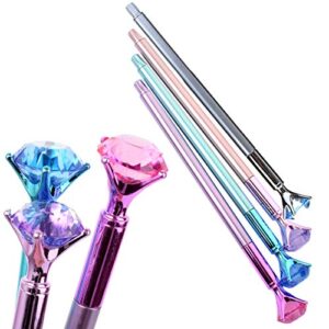 8pcs diamond pens kawaii big crystal diamond ballpoint pen bling metallic ballpoint pen gel ink pen student pens rollerball pens for student gift stationery school office supplies (black ink)