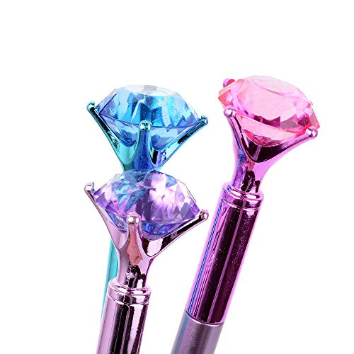 8pcs Diamond Pens Kawaii Big Crystal Diamond Ballpoint Pen Bling Metallic Ballpoint Pen Gel Ink Pen Student Pens Rollerball Pens For Student Gift Stationery School Office Supplies (Black Ink)