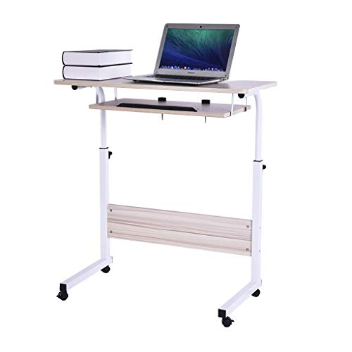 Removable Home Office Desk Can Be Raised and Lowered Mobile Computer Desk,with Wheels at The Bottom