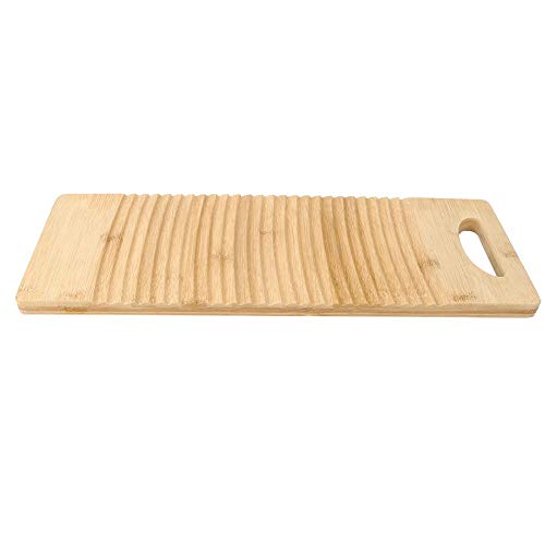 Junluck Laundry Washing Board, Clothes Cleaning Tools Modern and Simple Thicken Wooden 19.7in Washing Board, for Family Use Gift