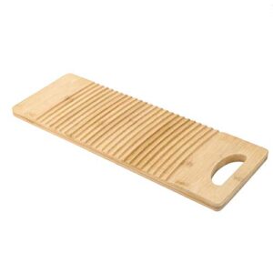 Junluck Laundry Washing Board, Clothes Cleaning Tools Modern and Simple Thicken Wooden 19.7in Washing Board, for Family Use Gift