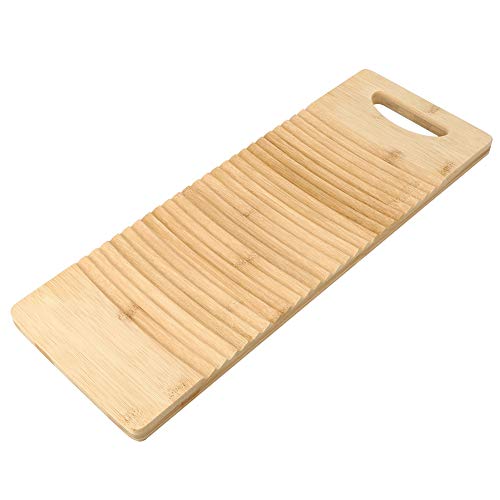 Junluck Laundry Washing Board, Clothes Cleaning Tools Modern and Simple Thicken Wooden 19.7in Washing Board, for Family Use Gift