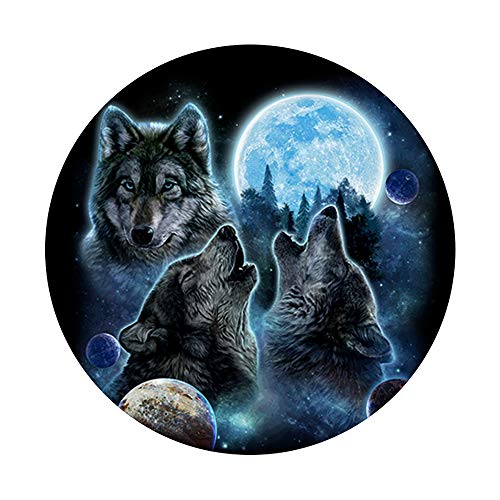 Three Wolf Howling and Moon PopSockets PopGrip: Swappable Grip for Phones & Tablets