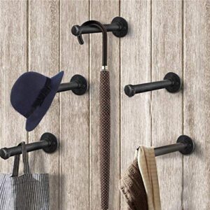 Sumnacon 4 Pcs 12 Inch Industrial Pipe Clothes Bar - Heavy Duty Rustic Metal Coat Hanger with Screws, Wall-Mounted Garment Holder Rack for Bedroom Bathroom Wardrobe Boutique Clothing Store, Black