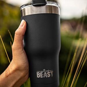 Beast 40 oz Tumbler Stainless Steel Vacuum Insulated Coffee Ice Cup Double Wall Travel Flask (Matte Black)